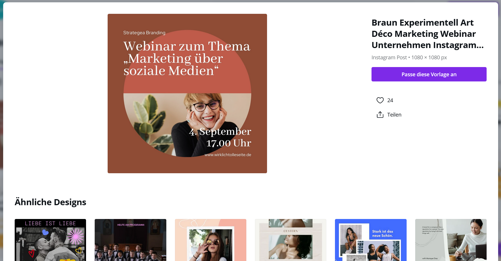 Canva template auswaehlen YNovation